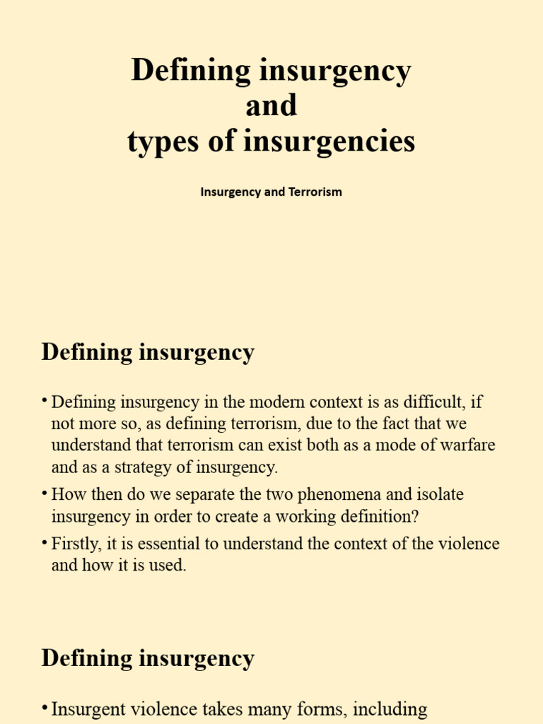 Insurgency and Terrorism - Lecture On Insurgency | PDF | Insurgency ...