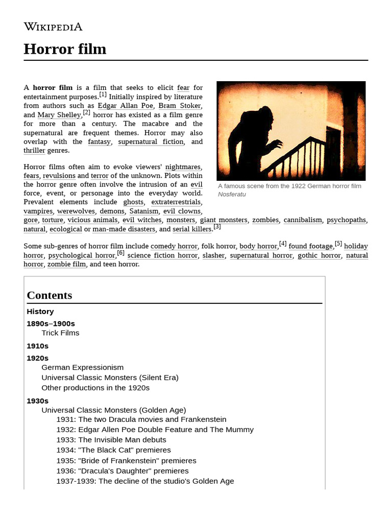 Horror_film | PDF | Horror Films | Horror Fiction