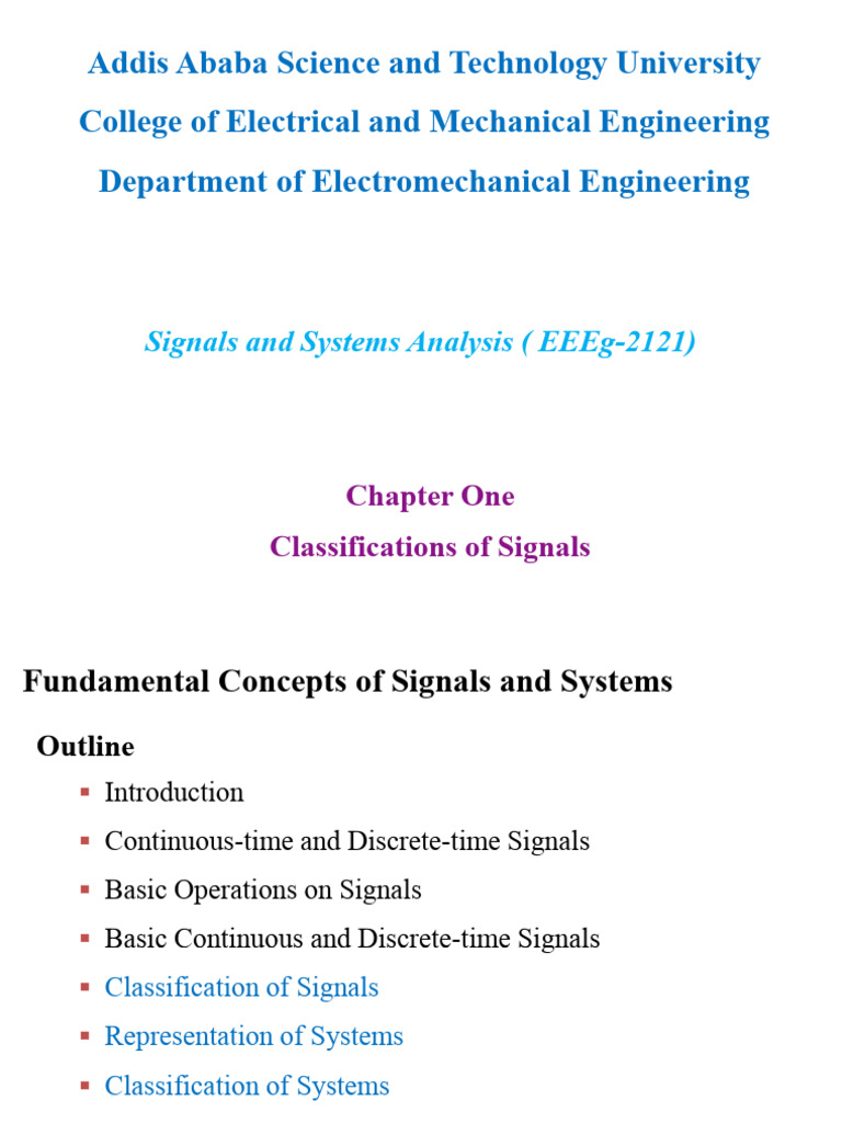 01-Fundamental Concepts of Signals and Systems-II | PDF | Stochastic ...