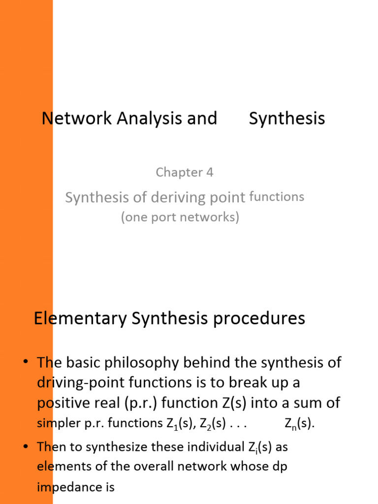 4.synthesis of Driving Point Functions (One Port Systems) | PDF | Electrical Impedance ...