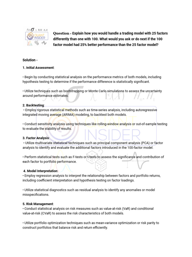 Quantitative Model Analysis Guide | PDF | Statistics | Value At Risk