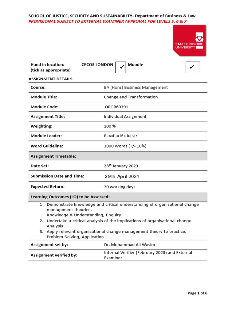 Assignment Brief CT | PDF | Methodology | Understanding