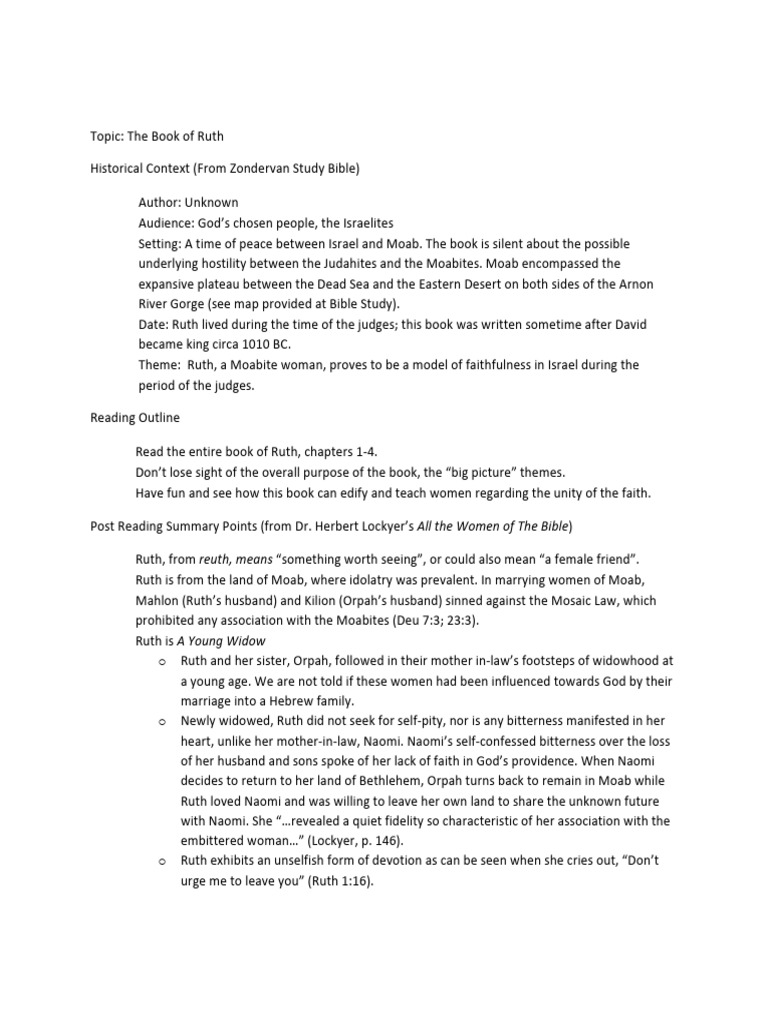 NCC Womens Bible Study Ruth FINAL | PDF | Ruth (Biblical Figure ...