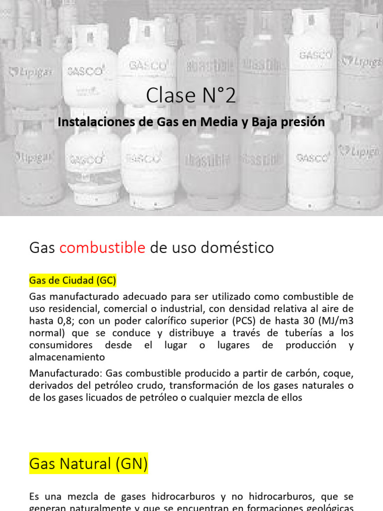Instalaciones de Gas: Media y Baja Presión | PDF | Combustión ...