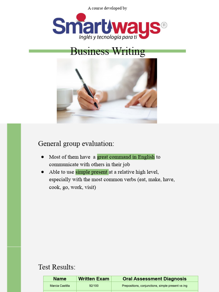 Business Writing Course | PDF | Verb | Grammatical Tense