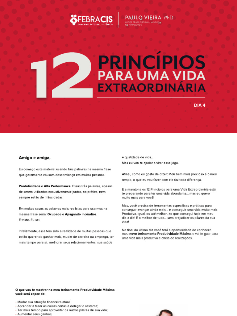 Paulo Vieira - 12 Principios para Uma Vida Extraordinaria - Aula 4 | PDF