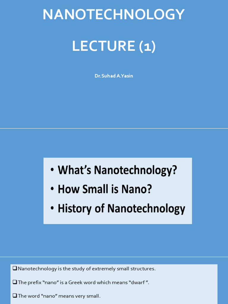 Introduction to Nanotechnology Basics | PDF | Nanotechnology | Emerging ...