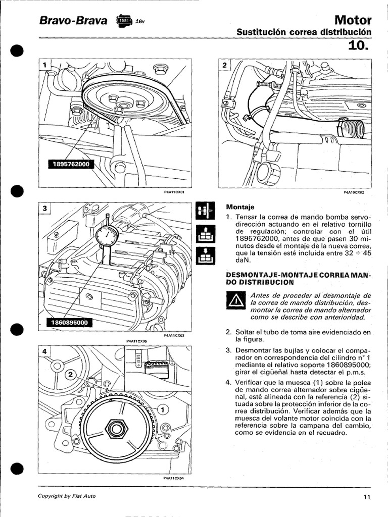 Puesta A Punto-Cambio Correa Distribucion Bravo - Brava | PDF