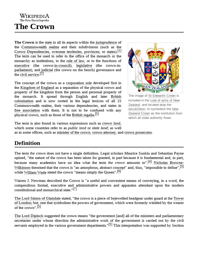 The Crown | PDF | The Crown | Social Institutions