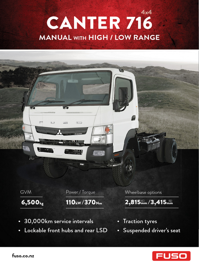 Fuso NZ - Canter - 716 - 4x4 - 170504 - MR | PDF | Truck | Axle
