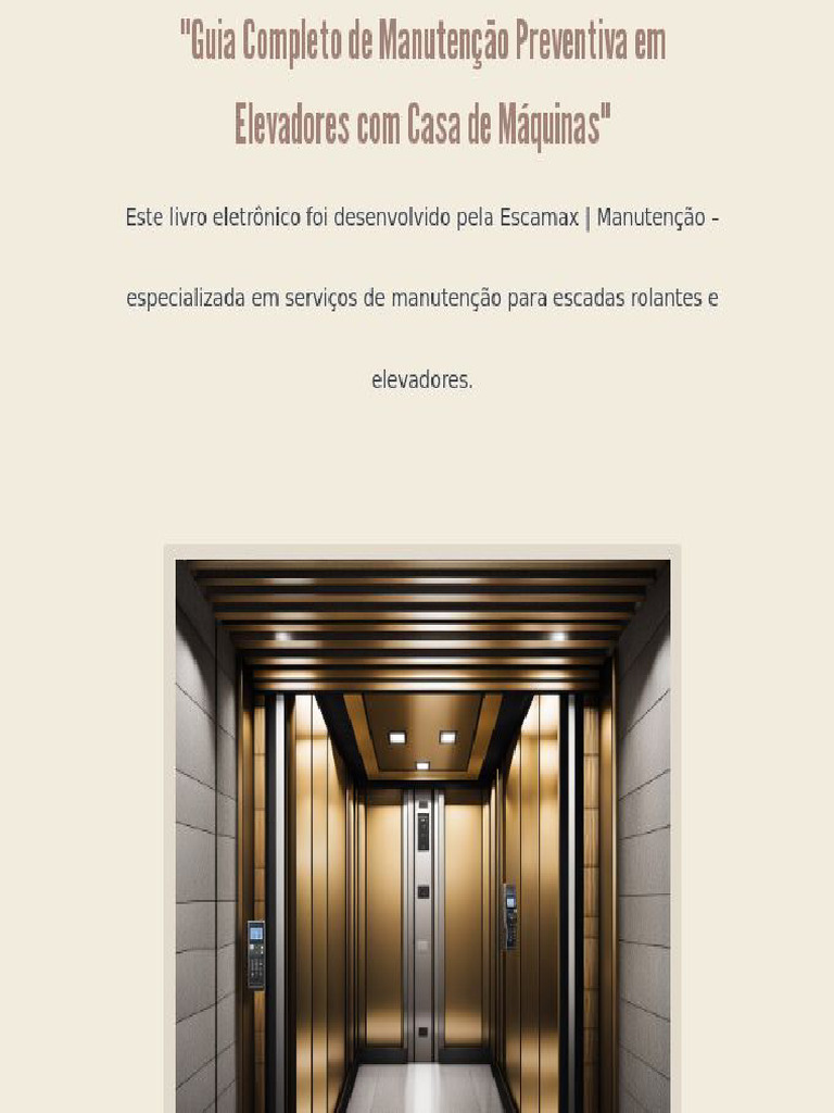 Guia Completo de Manutencao Preventiva em Elevadores Com Casa de Maquinas m3q3z | PDF | Freio ...