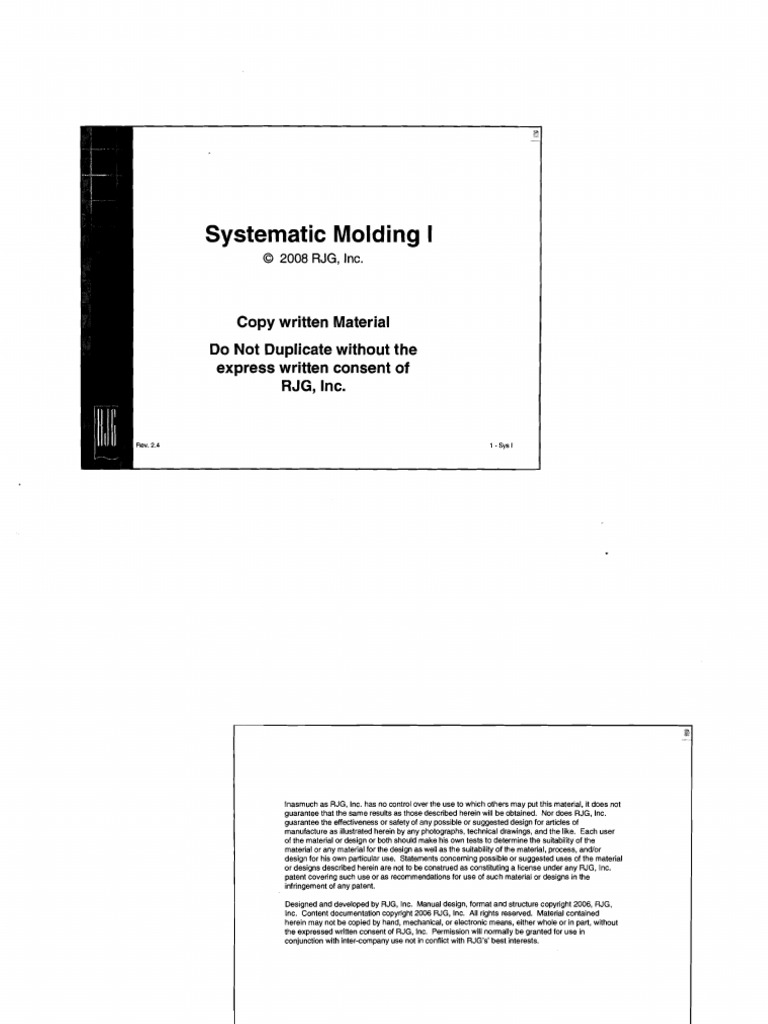 Systematic Molding I Curso Sistematico de Moldeo RJG Marzo 2019 | PDF ...