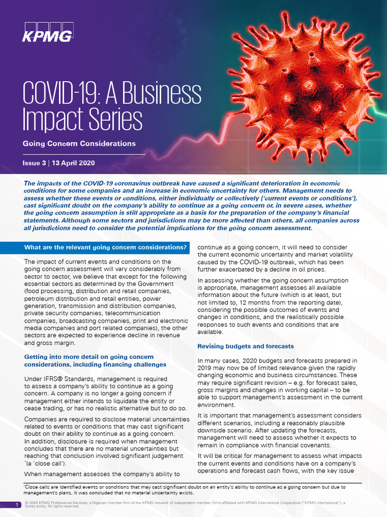KPMG Newsletter (Issue 3) - Going Concern Considerations | PDF | Going ...