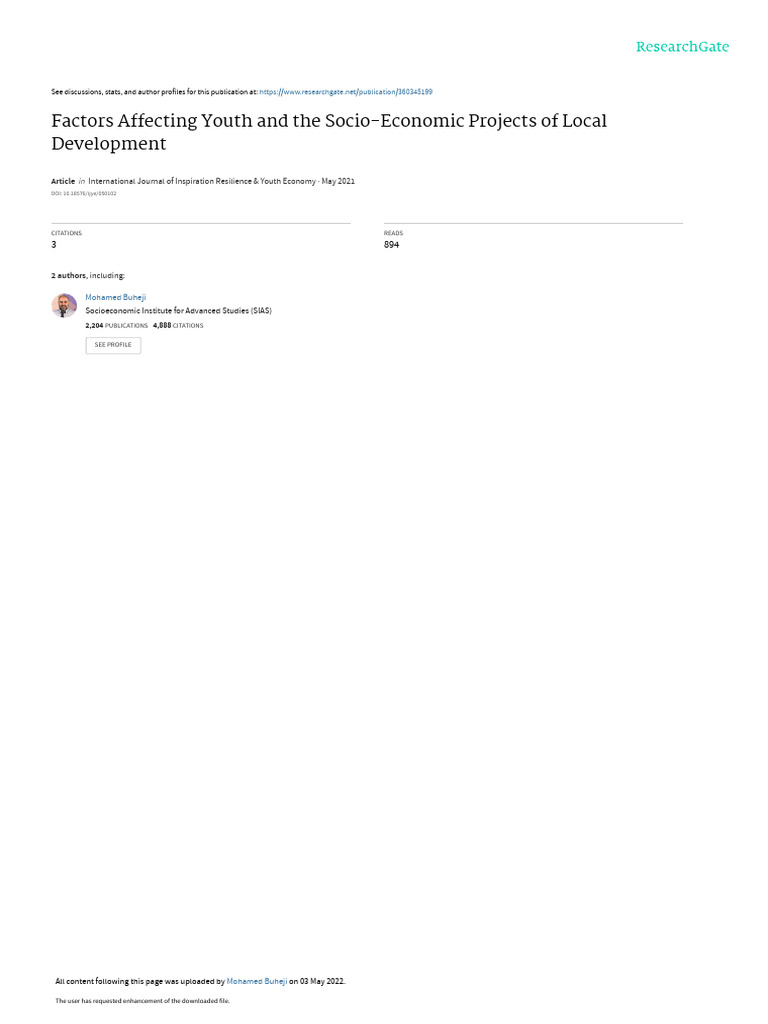 Factors Affecting Youth and The Socio-Economic Projects of Local Development | PDF | Monopoly ...