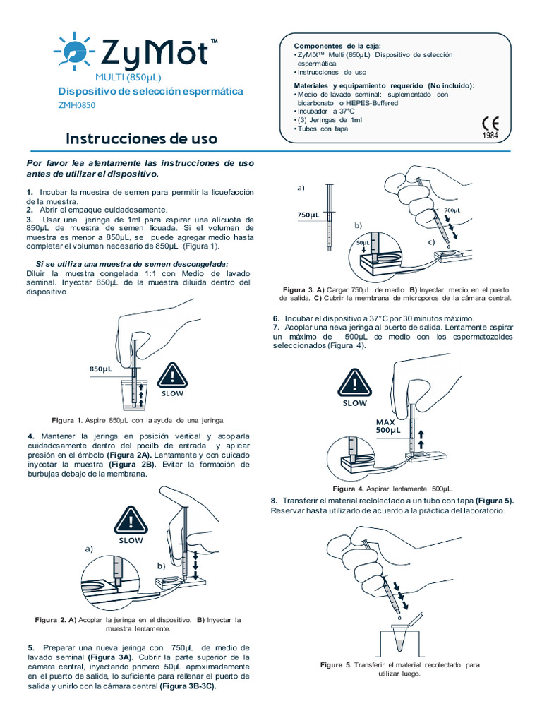 ZyMot Multi850 Instrucciones - originalesES | PDF | Tecnología de reproducción asistida | Fertilidad
