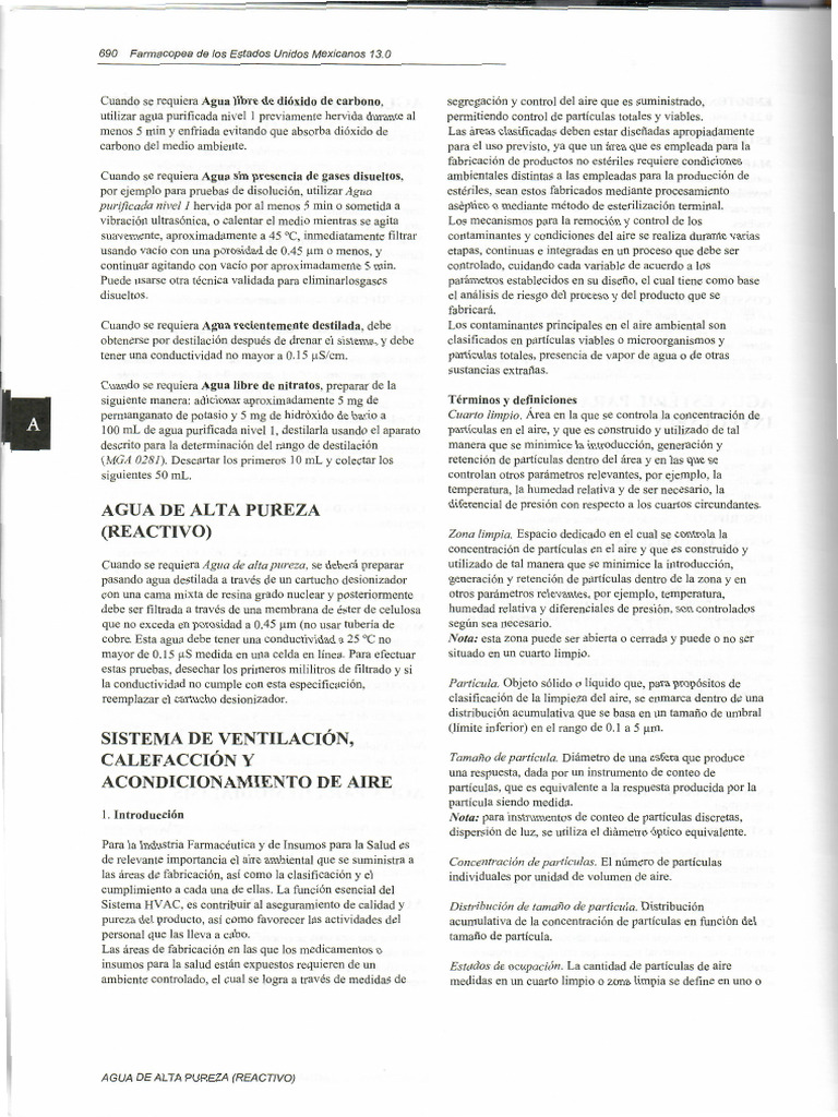 Clasificación y Control de Aire en FEUM 13 | PDF | Agua | Destilación