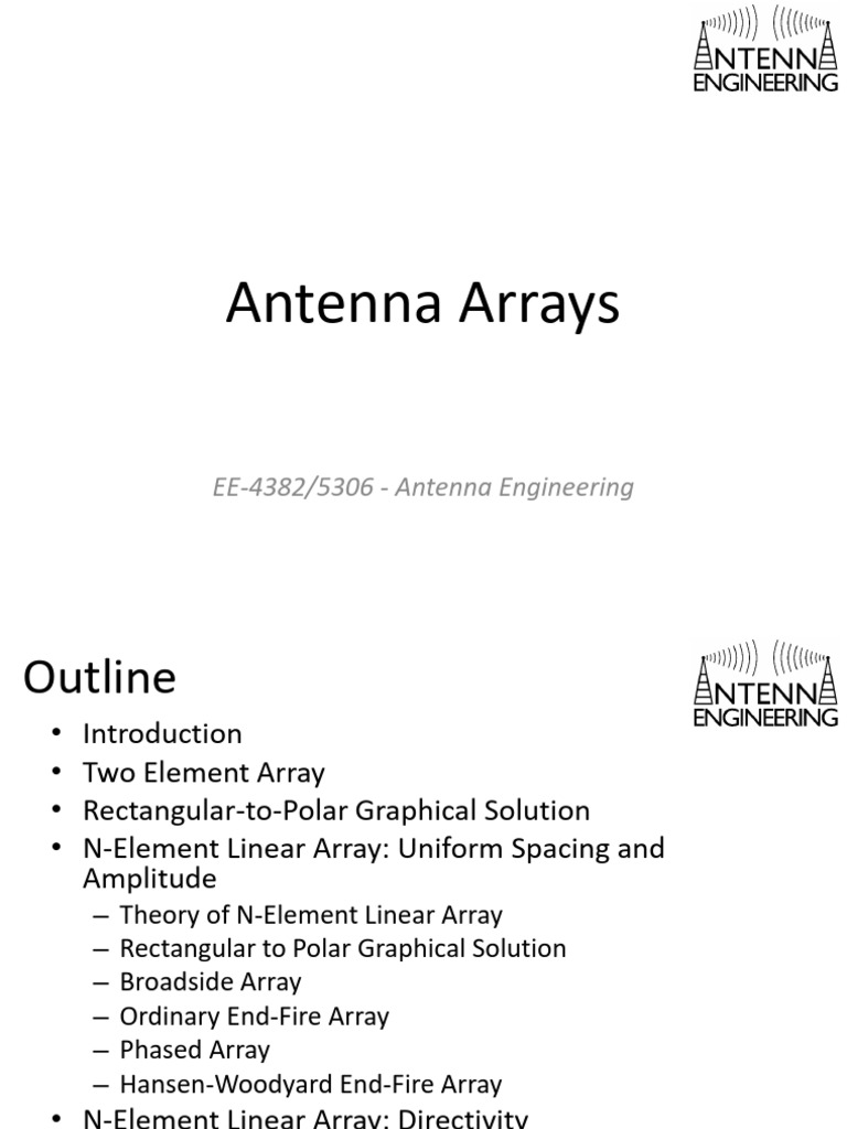 Topic 6 Linear Antenna Arrays | PDF | Antenna (Radio) | Electromagnetic Radiation