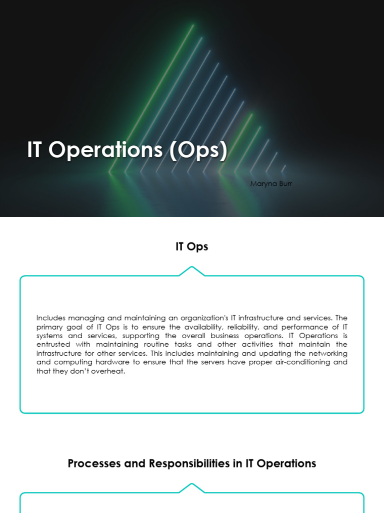 IT Operations (Ops) | PDF | Cloud Computing | Computer Network