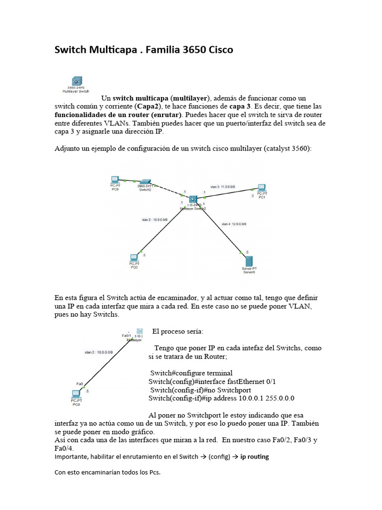 Introducción al Switch Multicapa Cisco | PDF | Informática | Tecnología