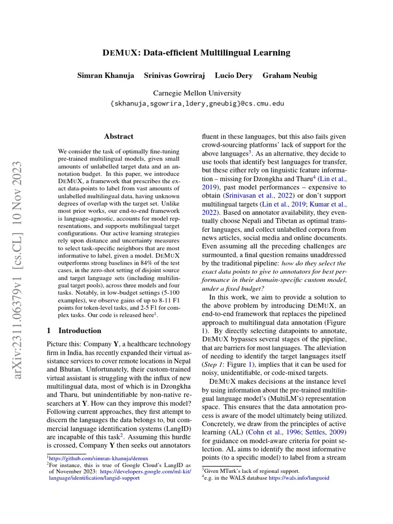Data-Efficient Multilingual Learning | PDF | Annotation | Urdu Data-Efficient Multilingual Learning | PDF | Annotation | Urdu