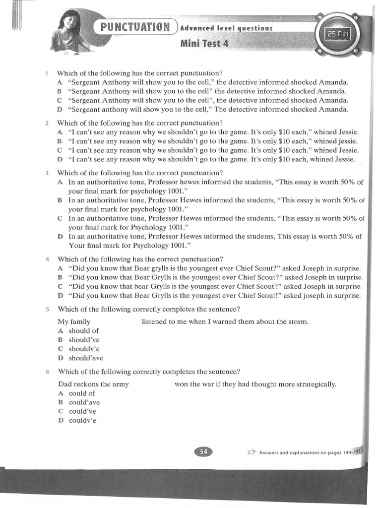 NAPLAN Punctuation Advanced | PDF