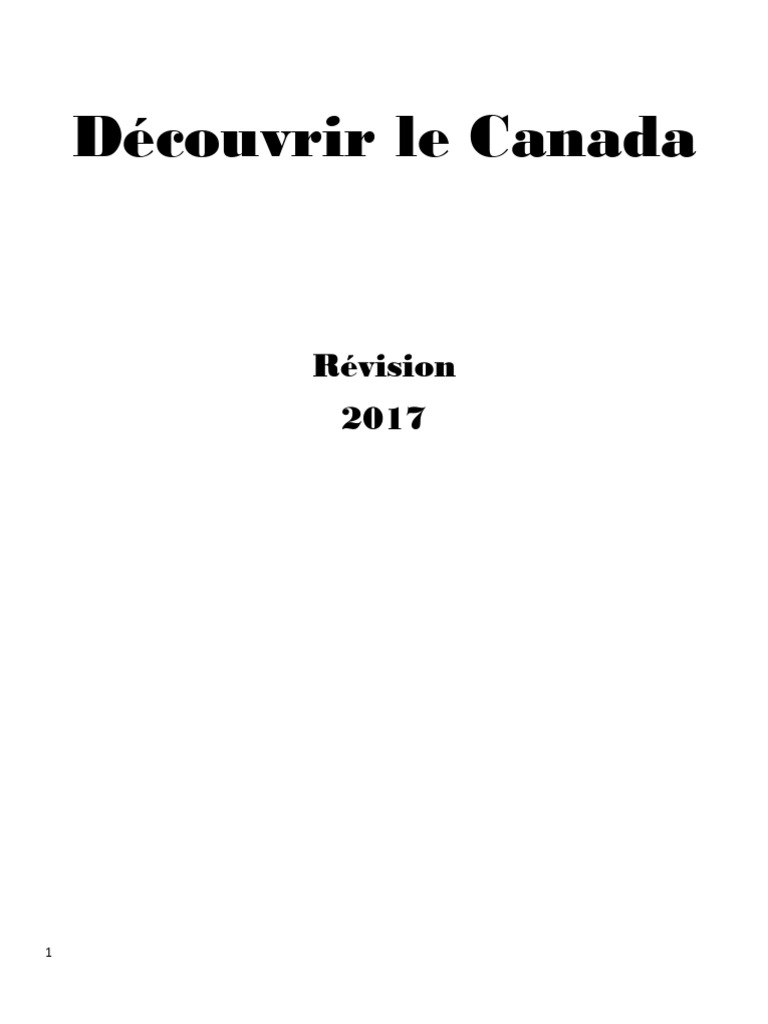 Découverte de l'Histoire du Canada | PDF | Canada | Gouvernement du Canada