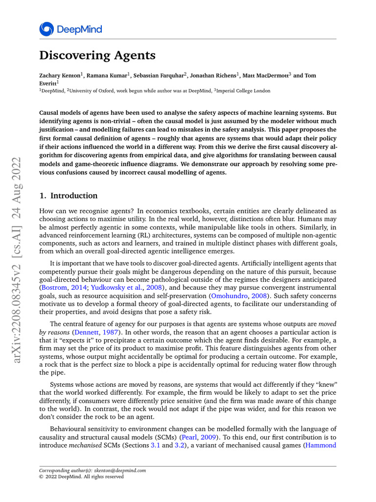 Discovering Agents | PDF | Causality