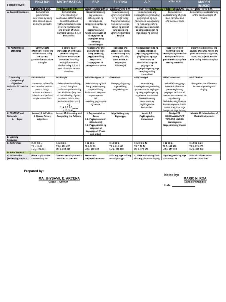 DLL Week 5-Q3-D2 | PDF
