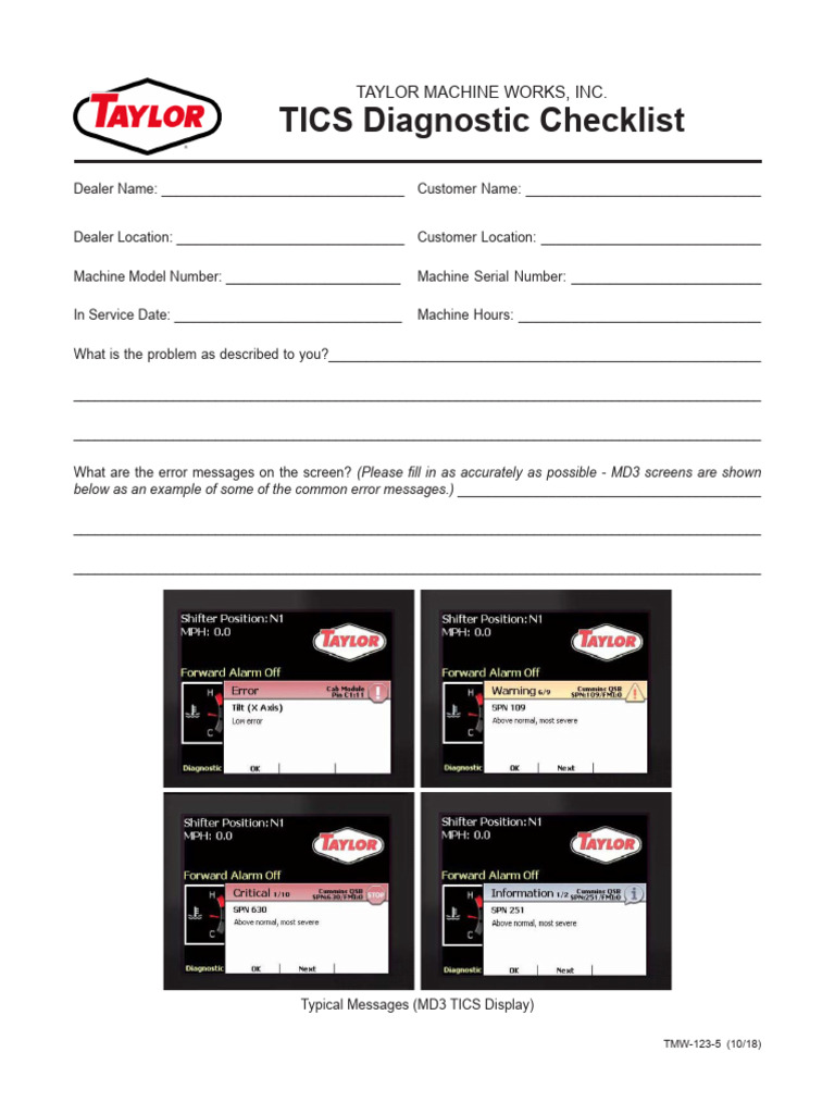 TMW 123 TICS Diagnostic Checklist | PDF | Computing | Computer Science
