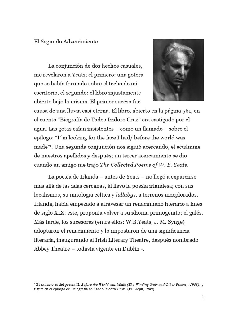 The Second Coming - Yeats | PDF | WB Yeats | Poesía irlandesa