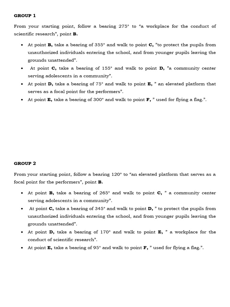 Compass Reading Activity | PDF