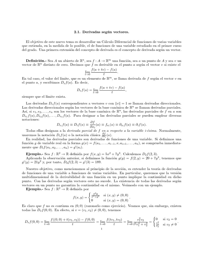 Análisis Matemático III - Tema 2 | PDF | Derivado | Mapa lineal