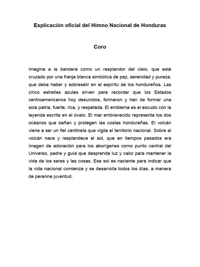 Explicaciones del Himno Nacional de Honduras | PDF | Historia