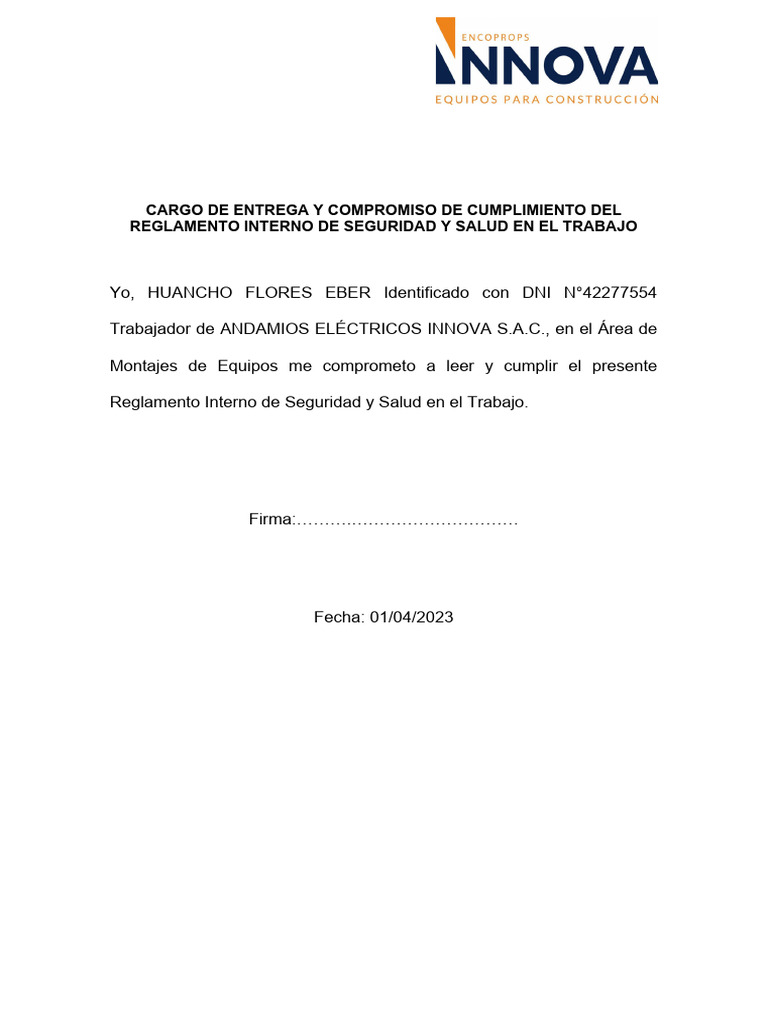 Cargo de Entrega de Risst | PDF