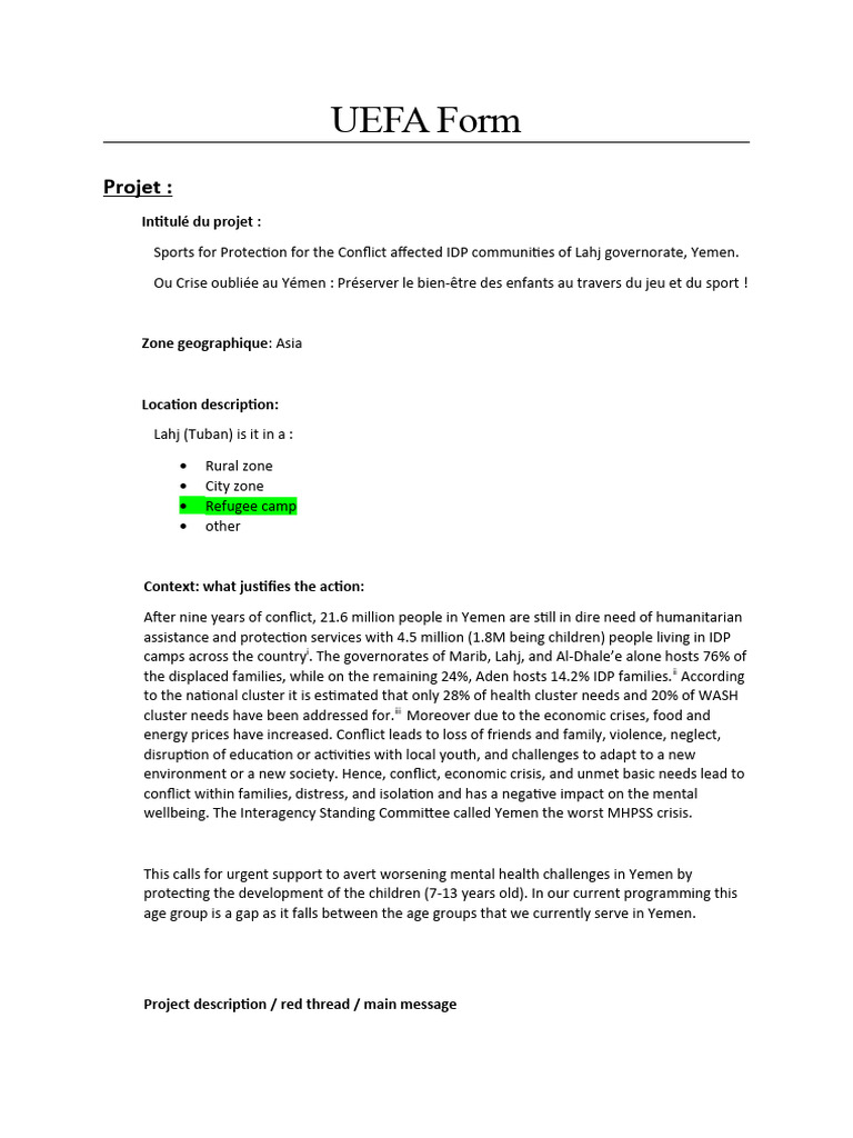 UEFA Form WIP v4-1 | PDF | Mental Health | Violence