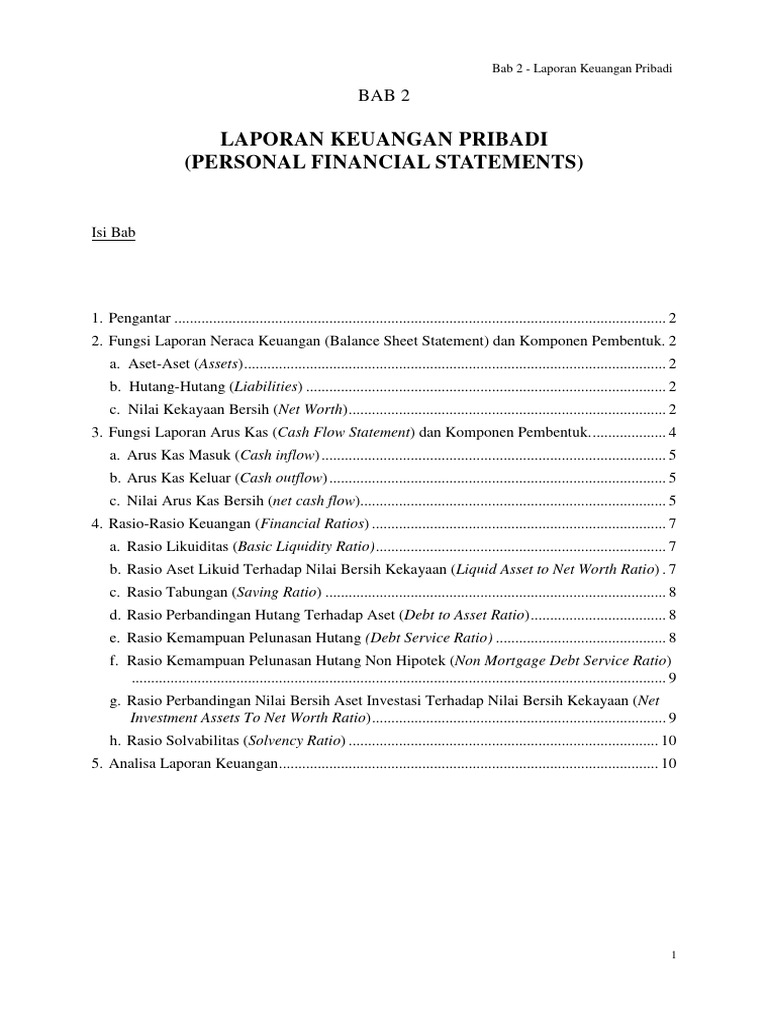 2.bab 2 Laporan Keuangan Pribadi | PDF | Hukum