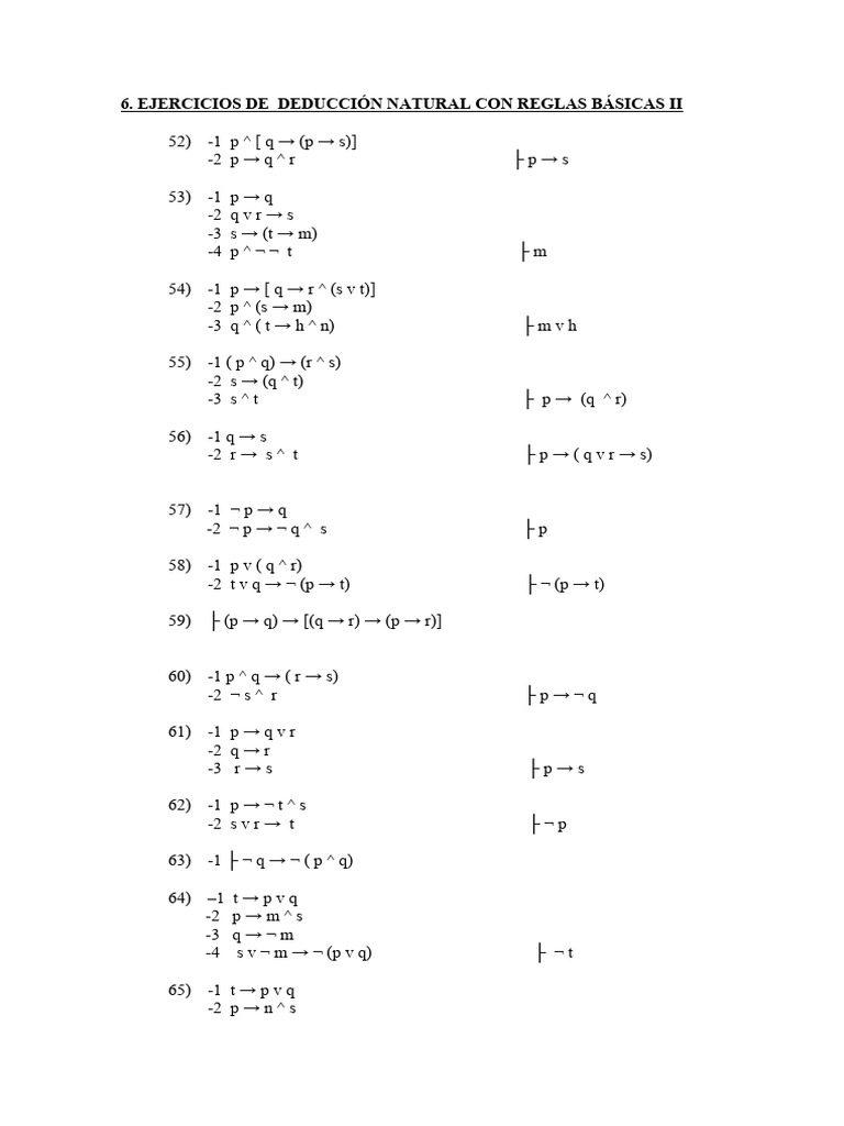 Ejercicios Deducción | PDF | Teaching Methods & Materials