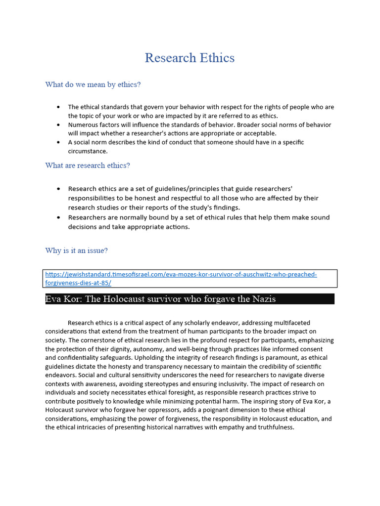 Research Ethics | PDF | Integrity | Psychology