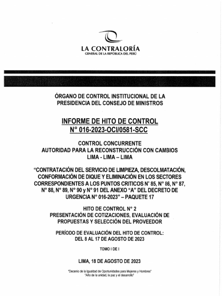 Informe N 016-2023-Oci-0581-Scc | PDF