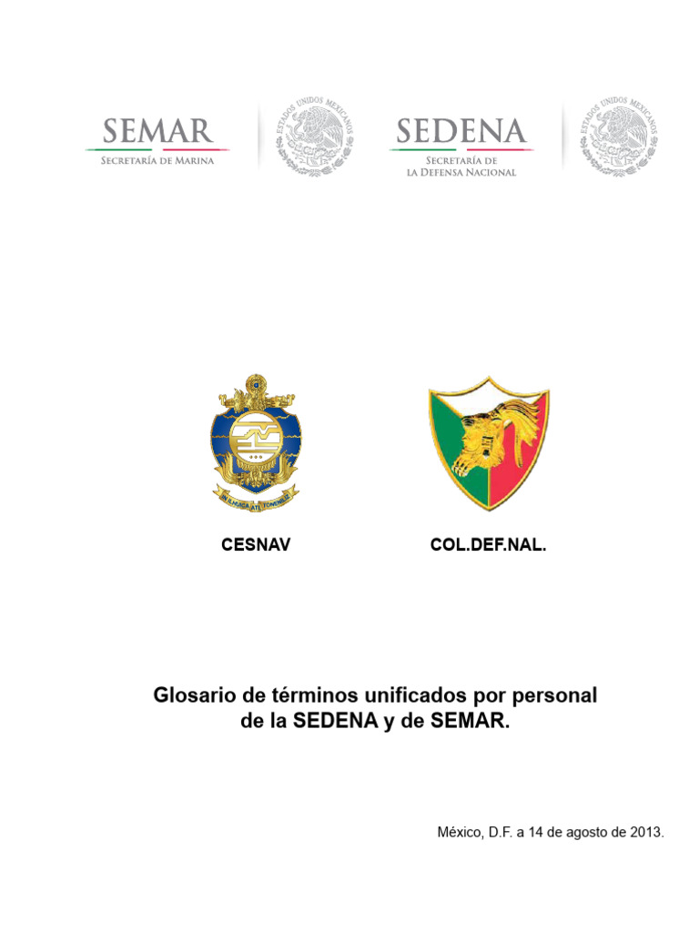 Glosario Terminos Unificados Sedena Semar | PDF
