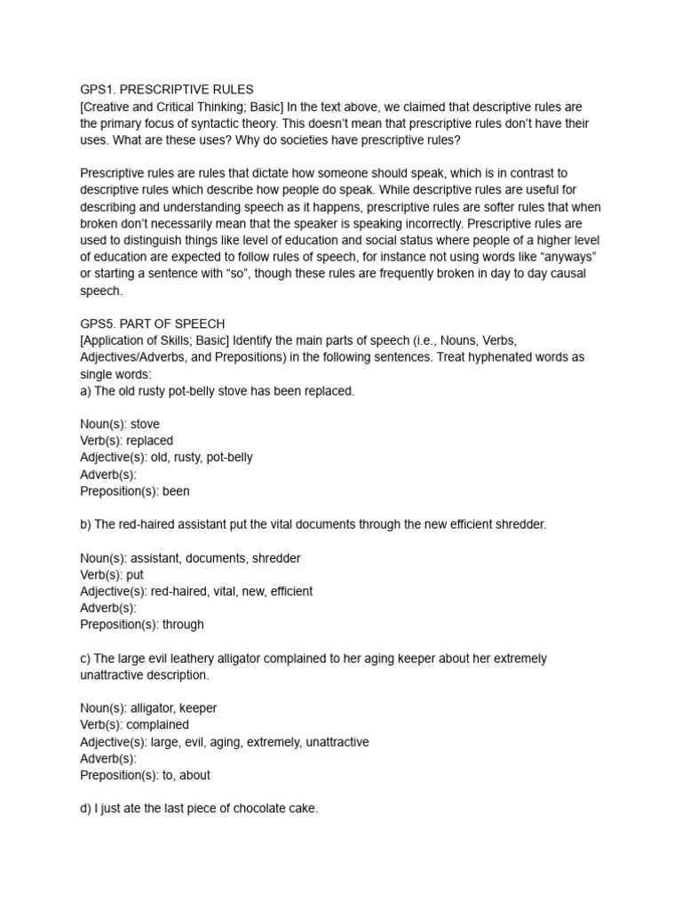 Syntax HMW 1 | PDF | Adverb | Part Of Speech