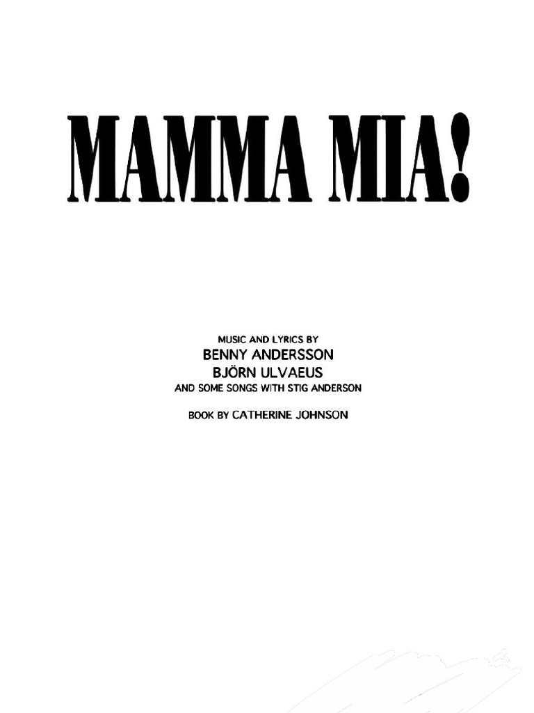 Mamma Mia! Script | PDF