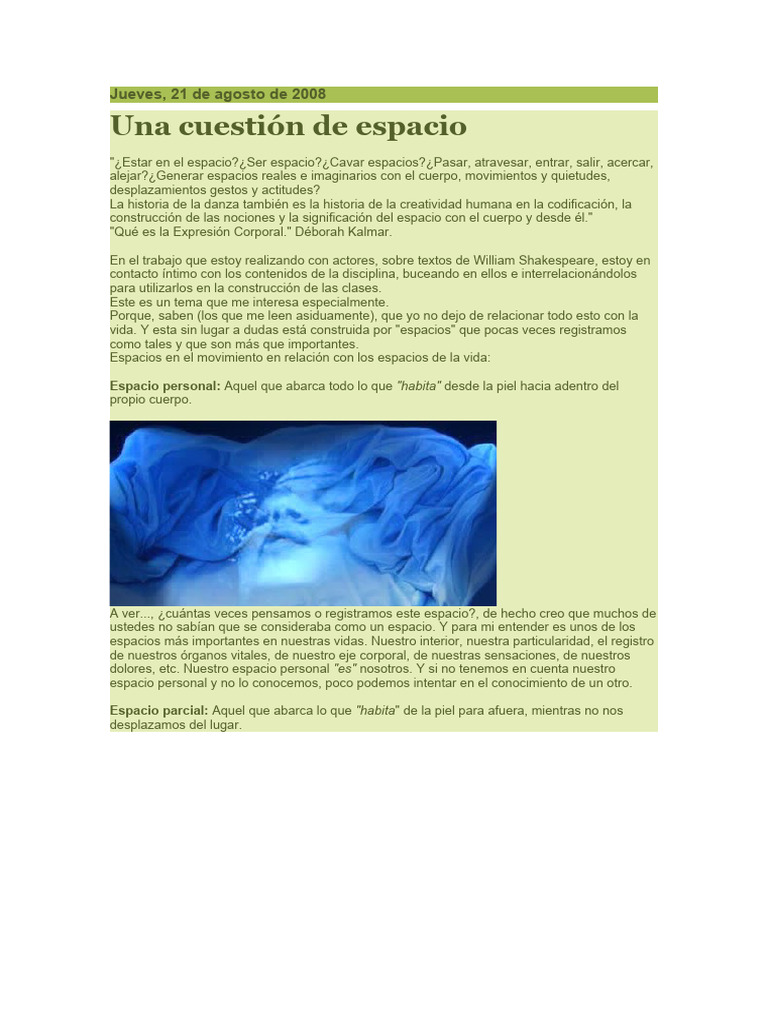 Una Cuestion de Espacio | PDF