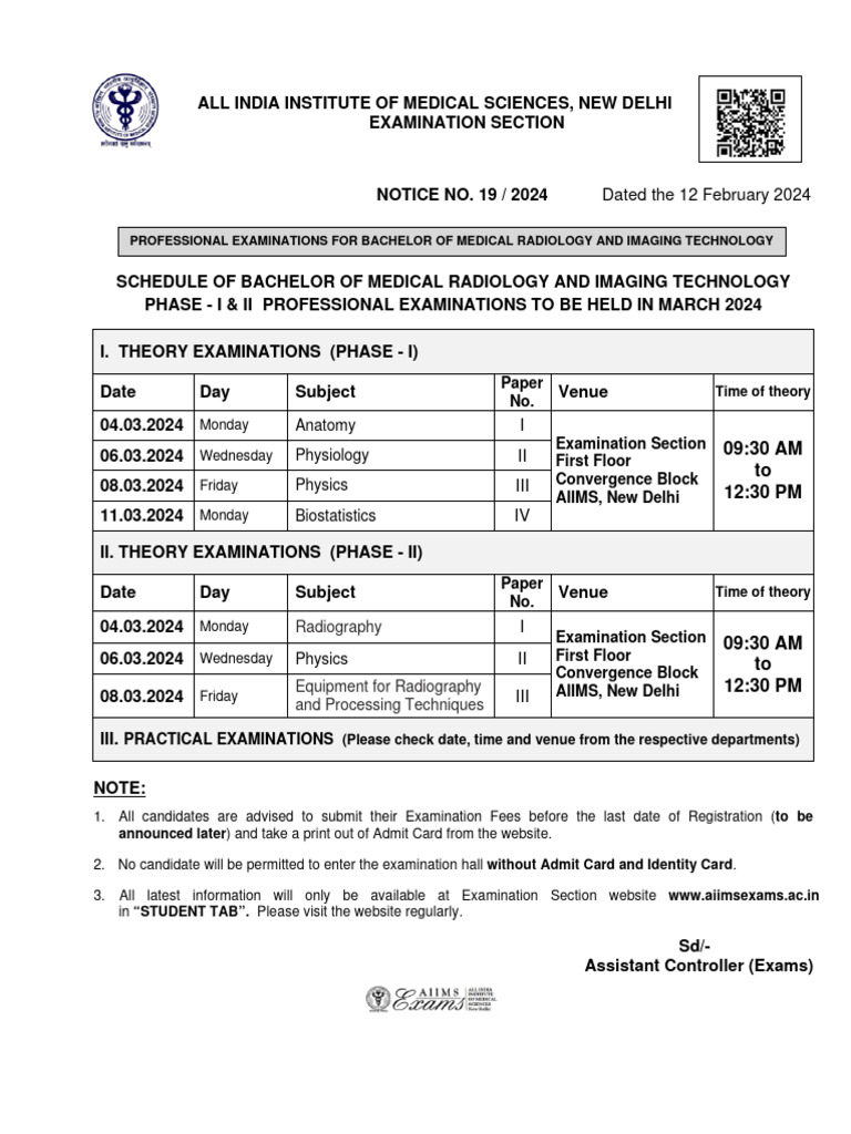 19-MRIT Ph-I-II-Date Sheet-MRIT March 2024 Website | PDF | Radiology ...