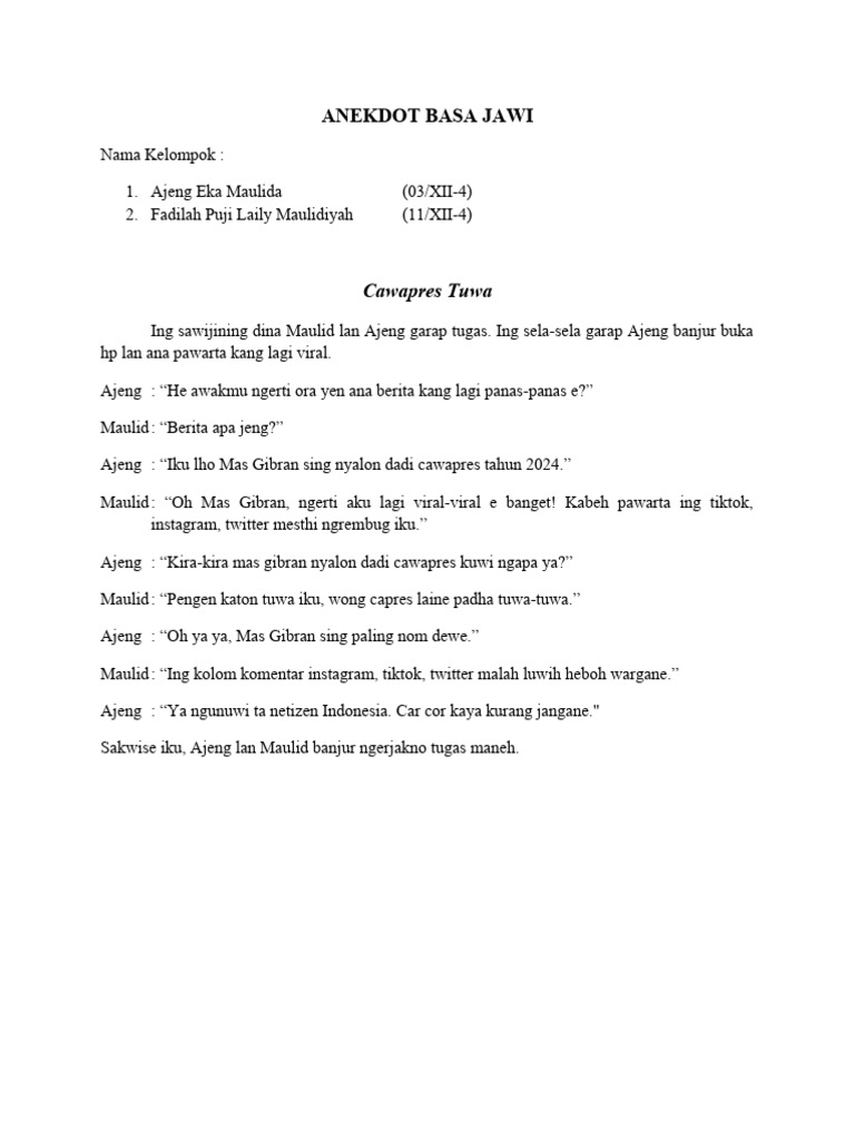 Anekdot Basa Jawa | PDF