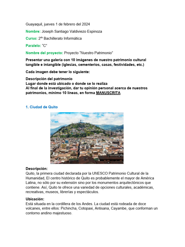ECA PROYECTO Joseph Valdiviezo 2do Informatica | PDF | Islas Galápagos