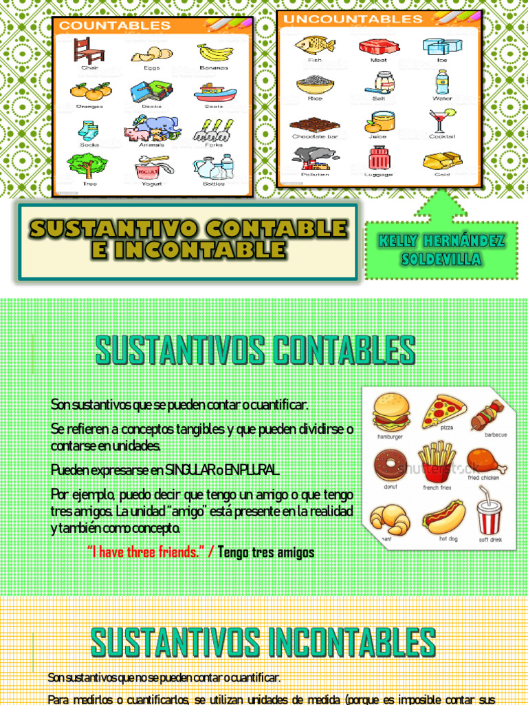 Trabajo Sust. Contables e Incontables | PDF | Sustantivo | Plural