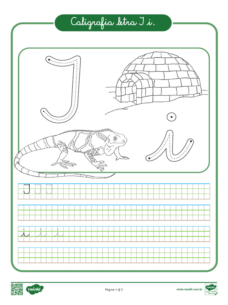 Pacote Folhas de Caligrafia Maiusculas E Minusculas Letra I | PDF