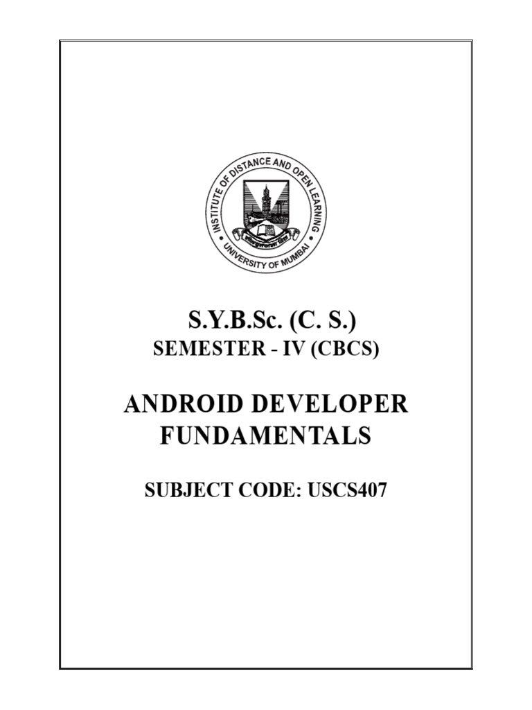192 2 SY BSC CS SSEM IV Android Developer Fundamentals INNER PAGES | PDF | Android (Operating ...