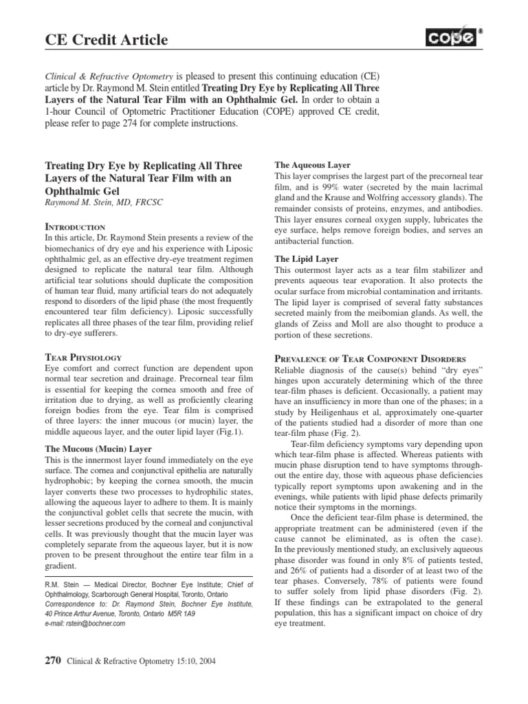 Liposic Clinical Paper | PDF | Human Eye | Cornea